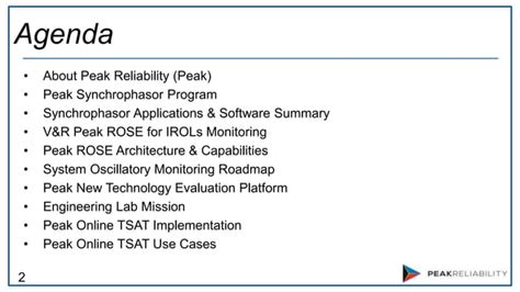 Peaks Synchrophasor Technology Implementation Progress And Roadmap Ppt