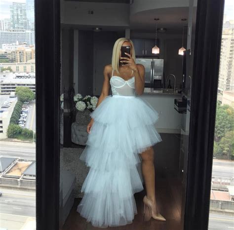 Oyemwen Tiered High Low Tulle Maxi Tutu Orchid Skirt Whiten Fashion Bomb World Llc