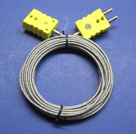 15 Ft K Type Thermocouple Extension Wire With Standard Connectors And
