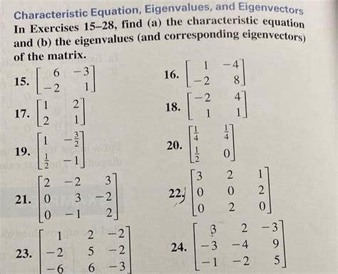Solved Characteristic Equation Eigenvalues And