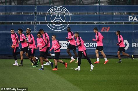 Mbappe And His Psg Team Mates Dodge The Water Sprinklers In Training