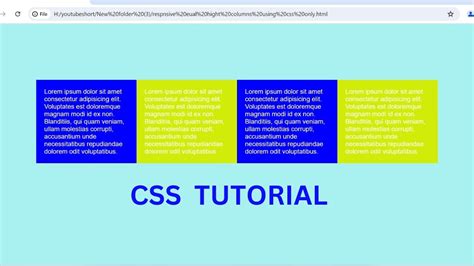 Responsive Equal Height Columns Using Only Css With Source Code Html