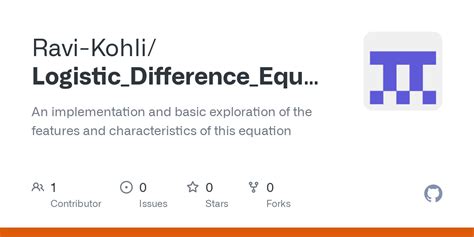 Github Ravi Kohli Logistic Difference Equation An Implementation And Basic Exploration Of The