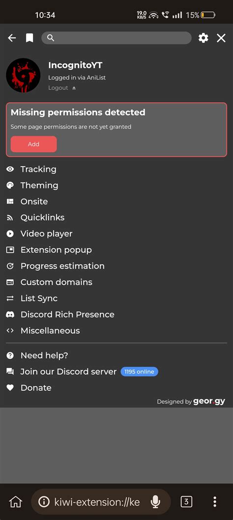 Malsync Says Missing Permission Detected At Kiwi Browser · Issue 1618 · Malsyncmalsync · Github