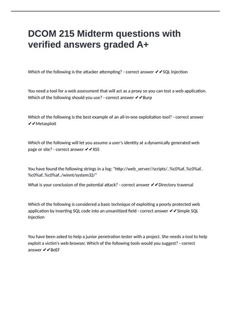 Dcom 215 Midterm Questions With Verified Answers Graded A Dcom 215 Stuvia Us