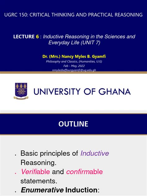 Lecture 6 Unit 7 2024 Ugrc150 Pdf Inductive Reasoning Argument