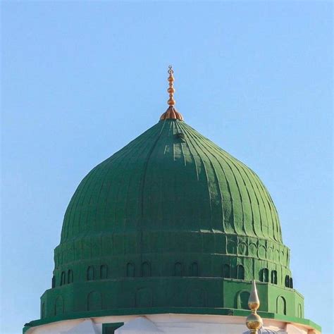 The Majestic Beauty Of Madina Shareef Green Dome Structure Against