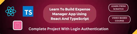 Build Expense Manager App Using React And Typescript