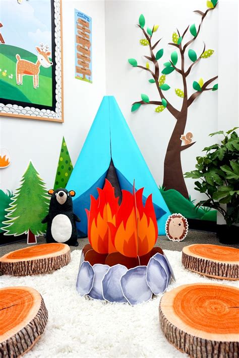 Woodland Friends Classroom Reading Corner Camping Scene Reading
