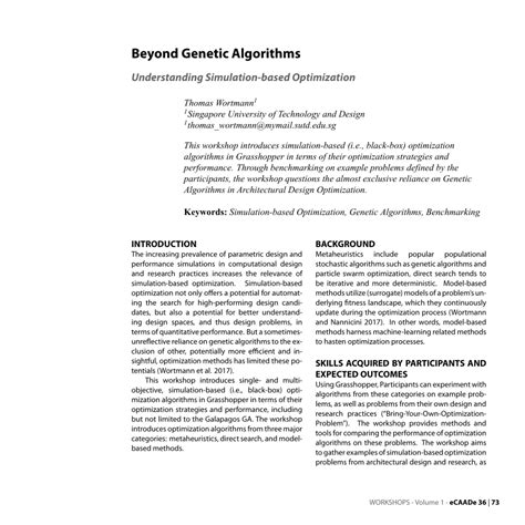 Pdf Beyond Genetic Algorithms Understanding Simulation Based