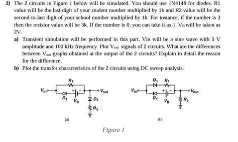Solved The 2 ﻿circuits In Figure 1 ﻿below Will Be Simulated