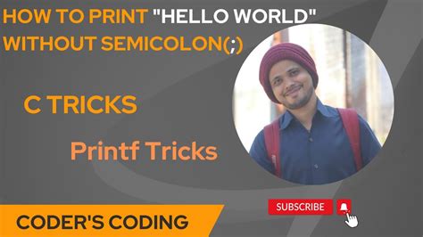 C Tricks Print Hello World Without Semicolonc Programming Printf