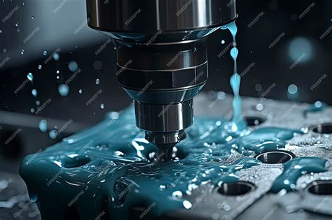 Premium Ai Image The Cnc Machining Center Is Drilling Holes Ai