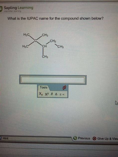 Solved Sapling Learning What Is The Iupac Name For The Co
