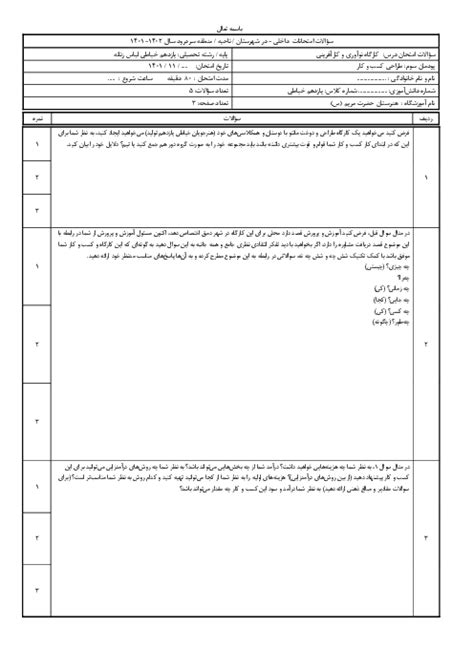 درسنامه آموزشی کارگاه نوآوری و کارآفرینی کلاس یازدهم مشترک شاخۀ فنی و حرفه‌ای و کاردانش پودمان