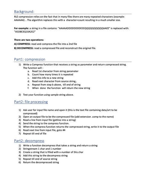 Solved Background Rle Compression Relies On The Fact That