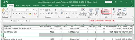 Modifying Rows And Columns In Excel