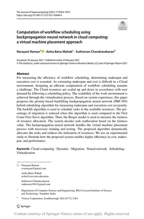 Computation Of Workflow Scheduling Using Backpropagation Neural Network In Cloud Computing A