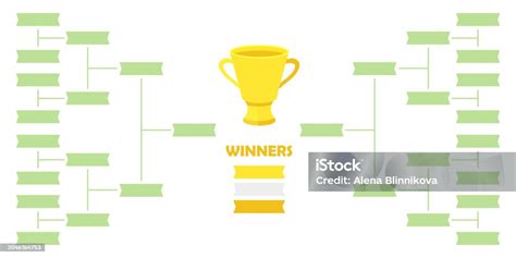 빈 템플릿 토너먼트 그리드 골든 컵 수상 장소 금 은 구리 게임 트리 분기 맵 1위에 대한 스톡 벡터 아트 및 기타 이미지 Istock