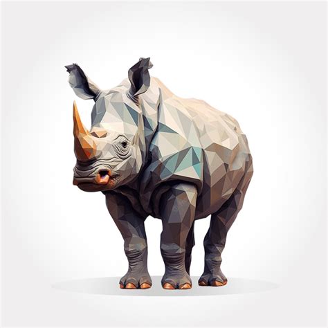 Premium Vector Polygon Safari Animalrhino
