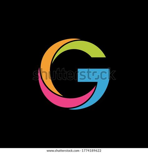 검정 배경에 색 문자 G 비틀기 스톡 벡터로열티 프리 1774189622