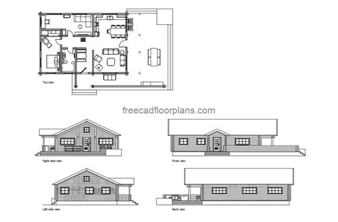 Log Cabin Free Cad Drawings