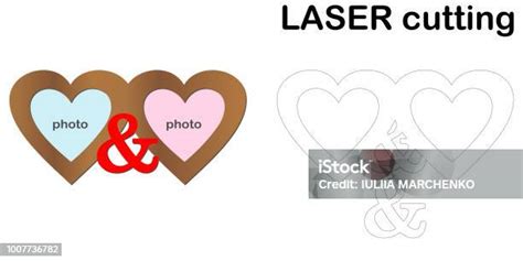 레이저 절단에 대 한 사진 프레임입니다 사진 프레임 콜라주 나무와 금속에 대 한 템플릿 레이저 절단 기계입니다 성 발렌타인의 날 또는 결혼식을 위한 완벽 한 선물 0명에