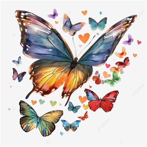 마음 사랑과 우정을 가진 화려한 나비 나비 화려한 분홍색 Png 일러스트 및 이미지 에 대한 무료 다운로드 Pngtree