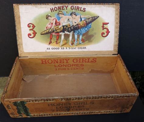 Vintage Honey Girls Wooden Cigar Box 1857352273