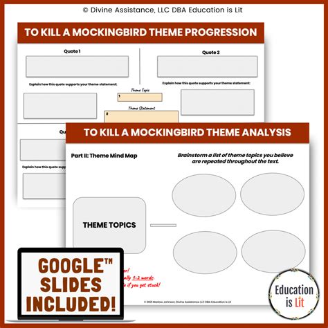 To Kill A Mockingbird Theme Analysis Worksheets Education Is Lit