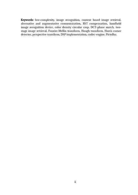 Low Complexity Image Recognition Algorithms For Handheld Devices Eurasip