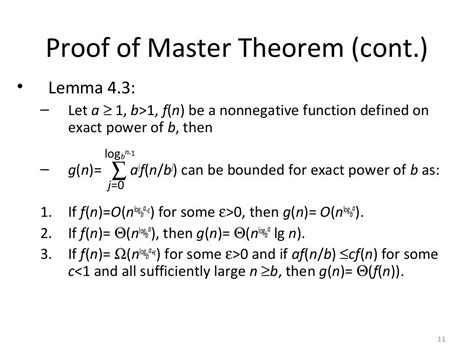 Master Method Theorem