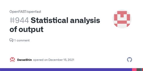 Statistical Analysis Of Output · Issue 944 · Openfastopenfast · Github