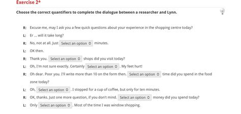 Exercise 2 Choose The Correct Quantifiers To StudyX