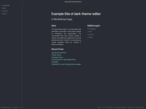 Dark Theme Editor