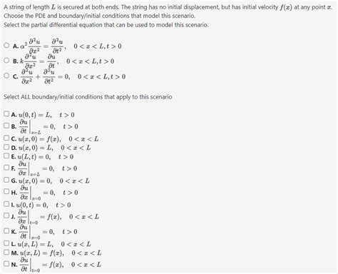 Solved A String Of Length L Is Secured At Both Ends The Chegg Com