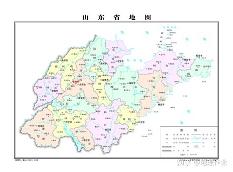 山东省地图政区版不同比例尺 知乎
