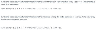 Solved Write And Test A Recursive Function That Returns The