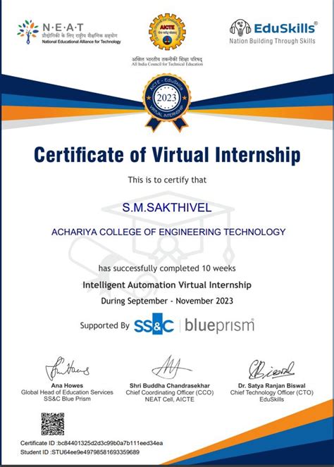 Sakthi Vel On Linkedin Hello Everyone I Have Successfully Completed My Virtual Internship From…