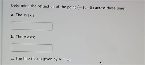 Solved Determine The Reflection Of The Point Across Chegg