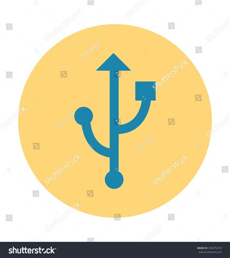 Usb Symbol Colored Vector Illustration Stock Vector Royalty Free 326475218 Shutterstock
