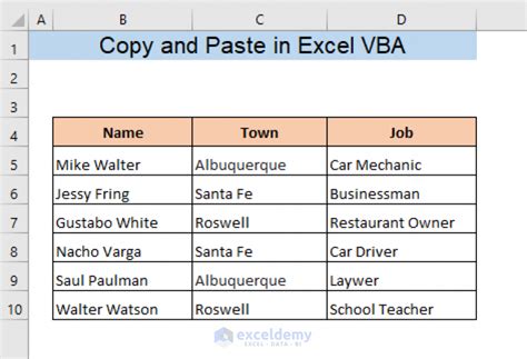 How To Copy And Paste In Excel Using Vba 7 Methods Exceldemy