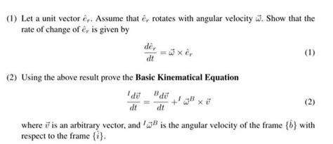 Solved Let a unit vector êr Assume that êr rotates with angular Answer Transtutors