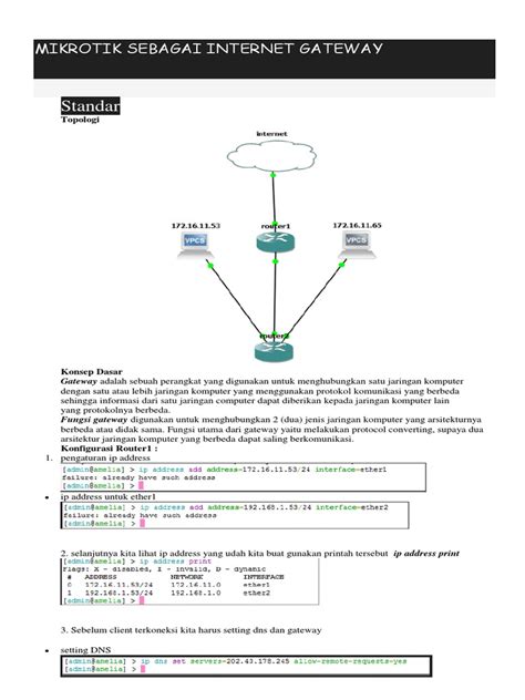 Mikrotik Sebagai Internet Gateway Pdf Bisnis
