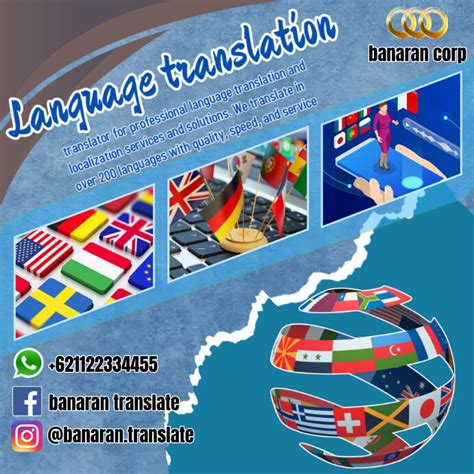 Blue Futuristic Language Translation Service Template Postermywall