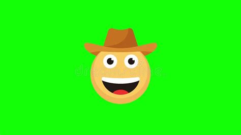 Cowboy Hat Emoji Icon Emoticon Facial Expression Loop Animation