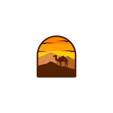 Premium Vector Camel In The Desert Logo Design