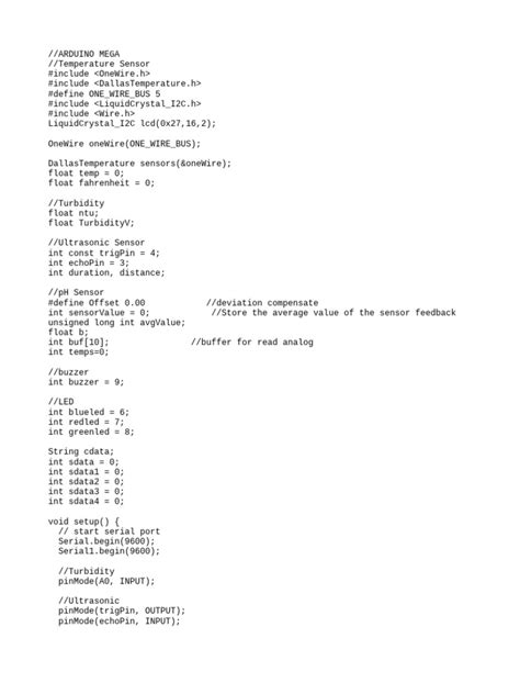 Water Quality Monitoring System Arduino Mega Pdf