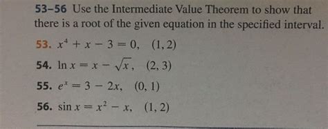 Answered 53 56 Use The Intermediate Value… Bartleby