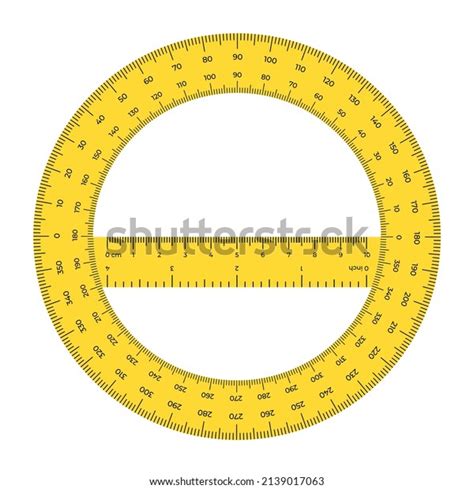 Vector Illustration Protractor Ruler Isolated On Stock Vector Royalty Free 2139017063